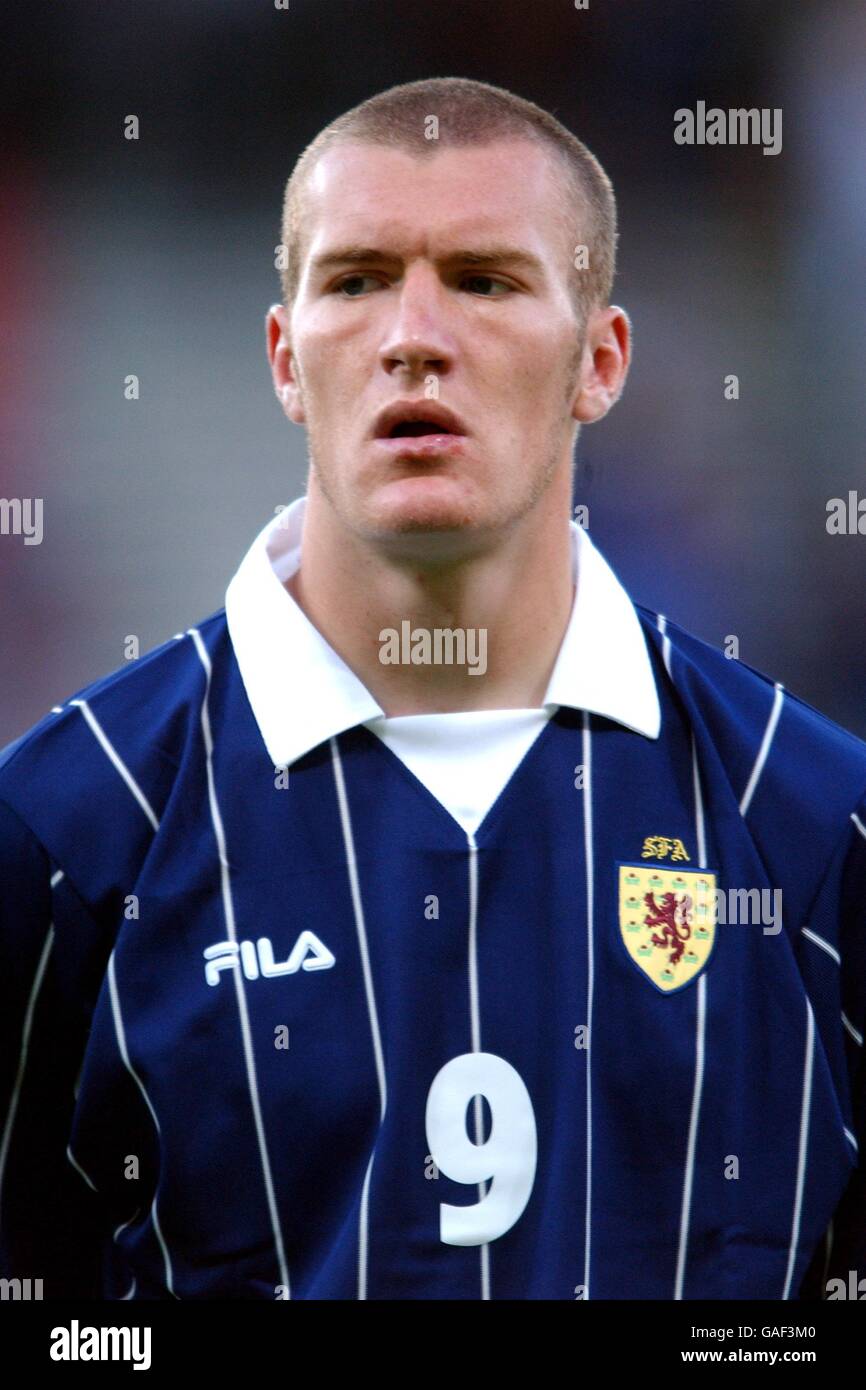 Scotlands kevin kyle during the playing of the national anthems hi-res ...