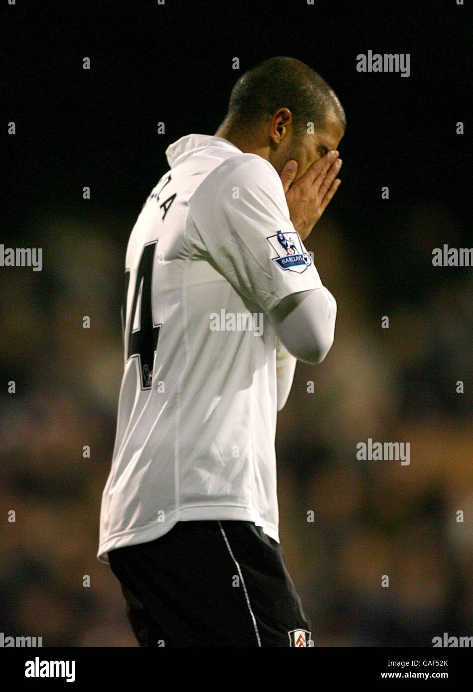 Fulham's Hameur Bouazza dejected after a missed chance Stock Photo - Alamy