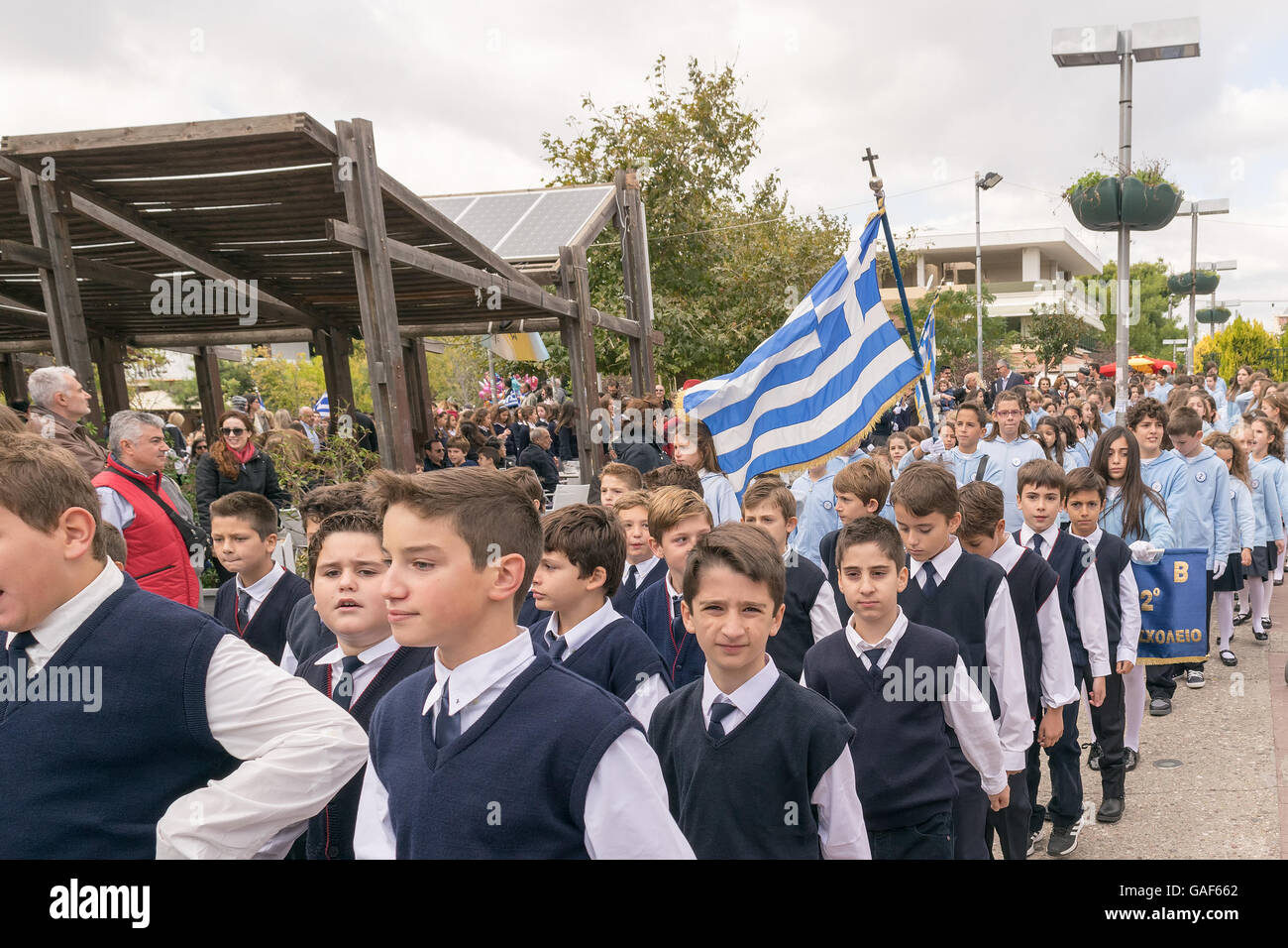 Athens, Greece, 28 October 2015. Student parade in yearly national ...