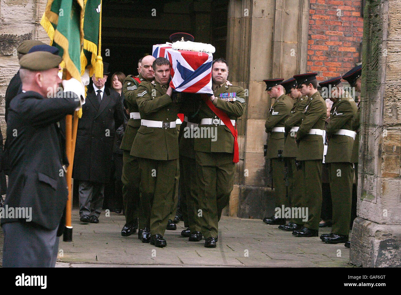 The coffin of Sergeant Lee Johnson, 33, of 2nd Battalion, The Yorkshire ...