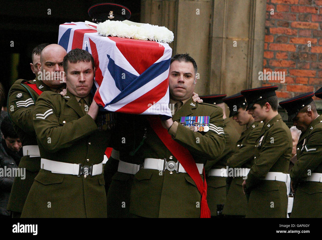 The coffin of Sergeant Lee Johnson, 33, of 2nd Battalion, The Yorkshire ...