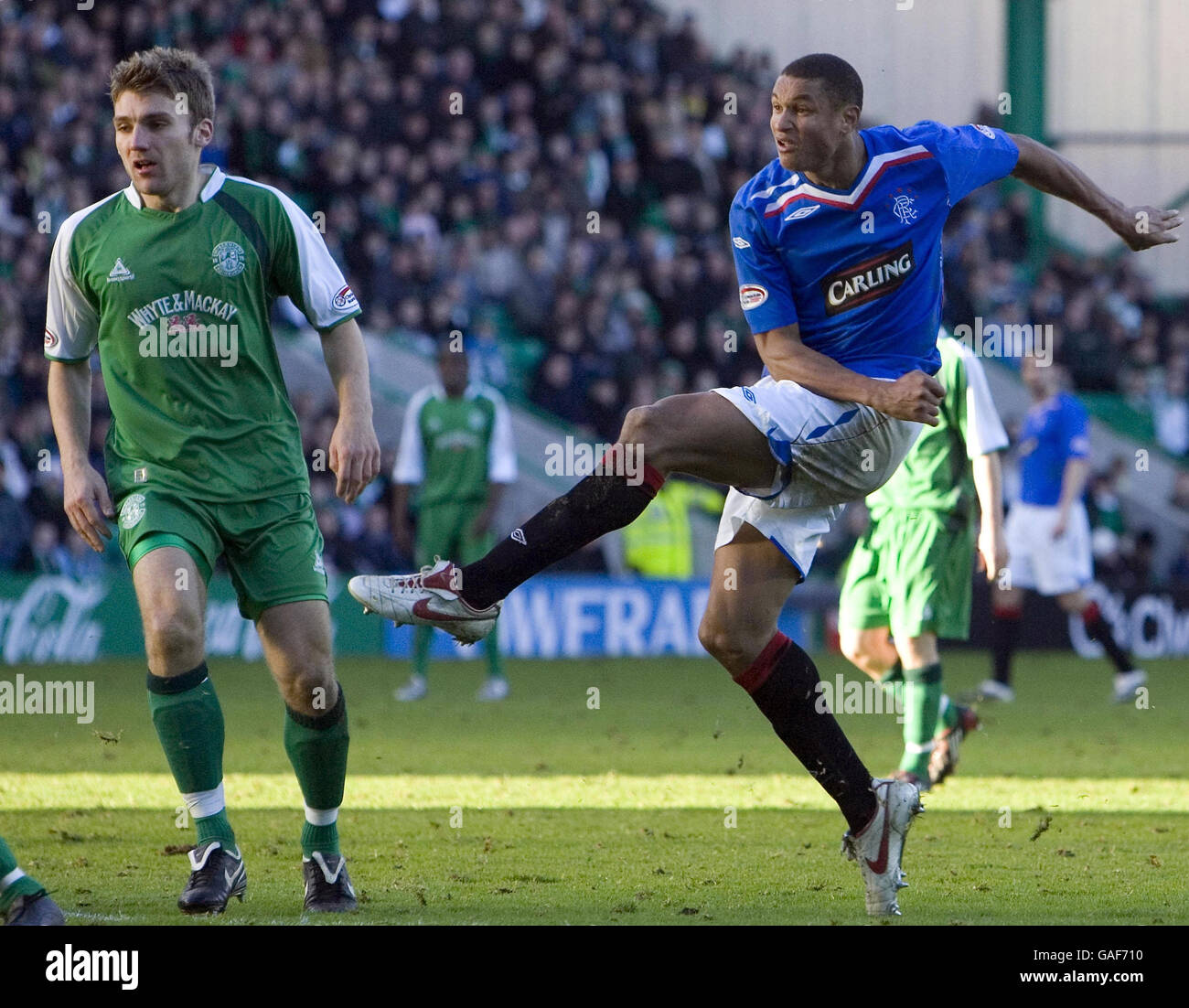 Scottish premier league match against hibernian at easter road hi-res ...
