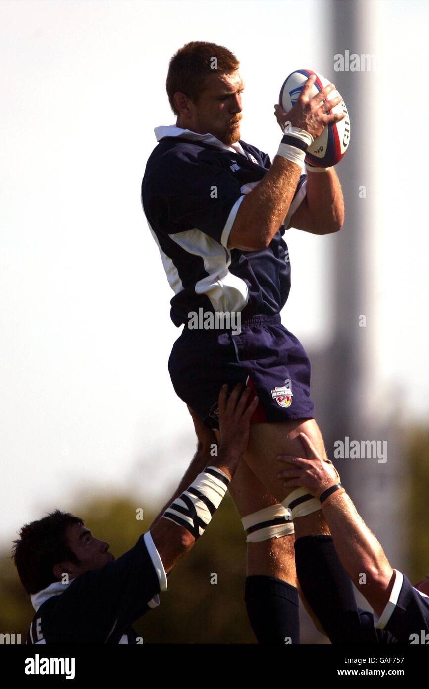 Bristol shoguns archer jumps to claim the ball at lineout hi-res stock ...