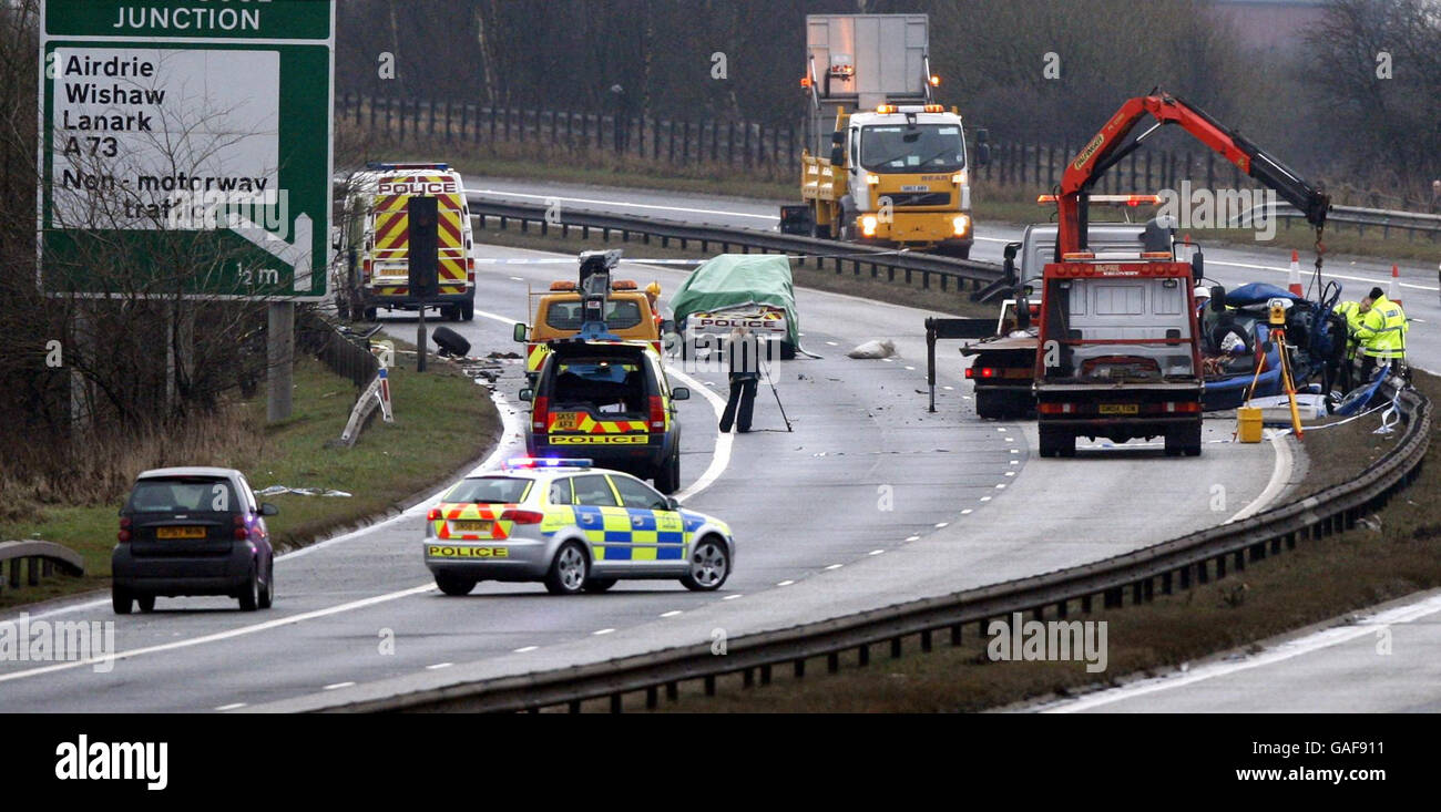 Police car crash on A8 Stock Photo - Alamy