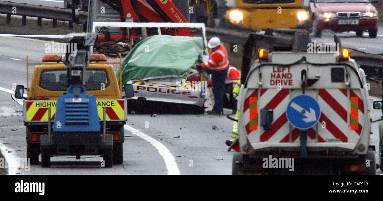 Police car crash on A Stock Photo - Alamy