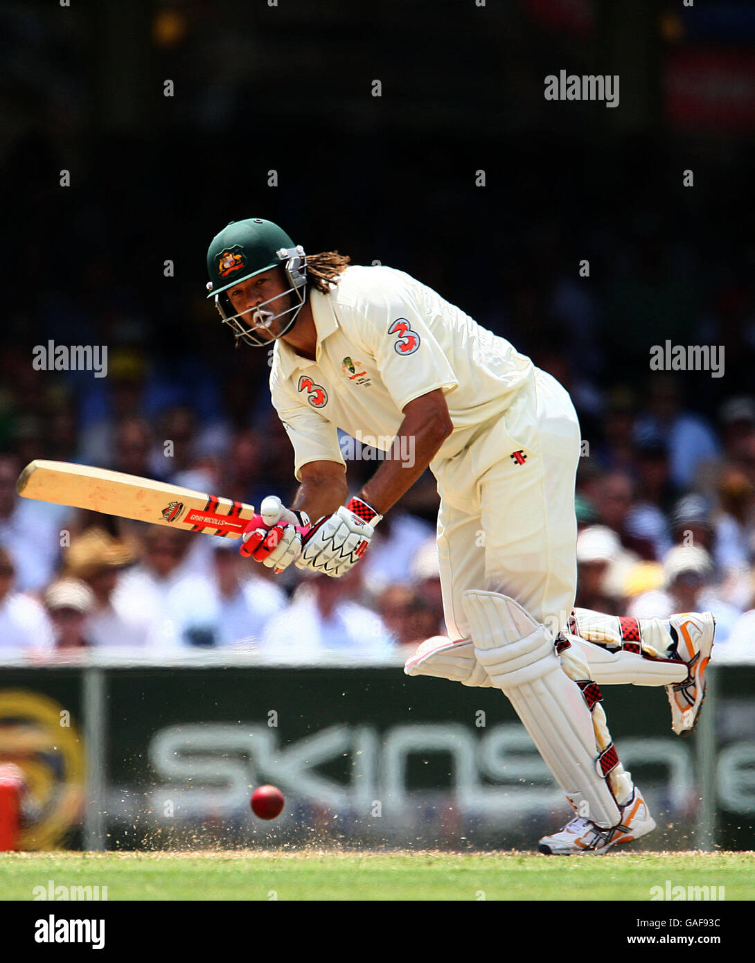 Australia's Andrew Symonds in action as he scores his century during ...
