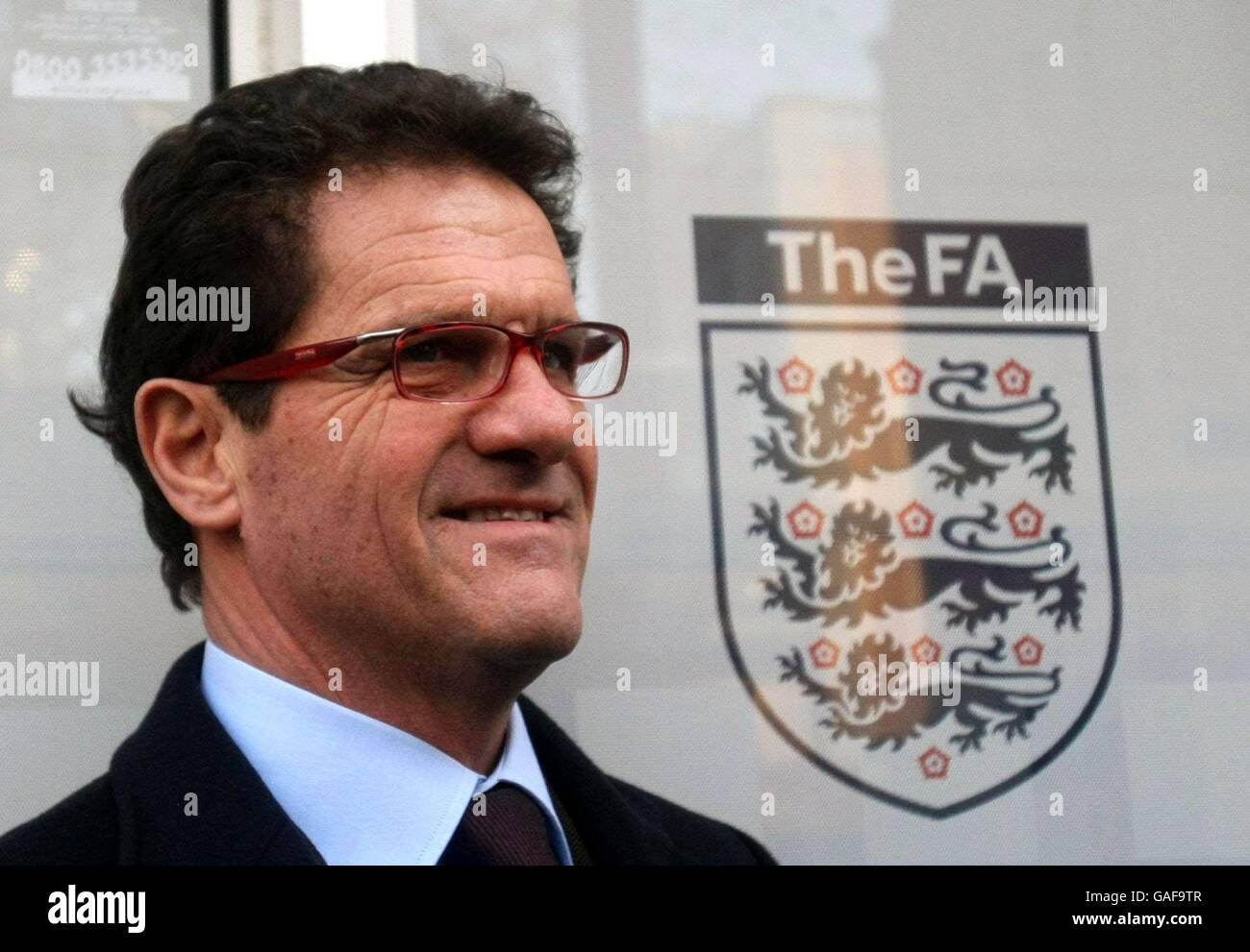 Soccer fabio capello arrives fa headquarters hi-res stock photography ...