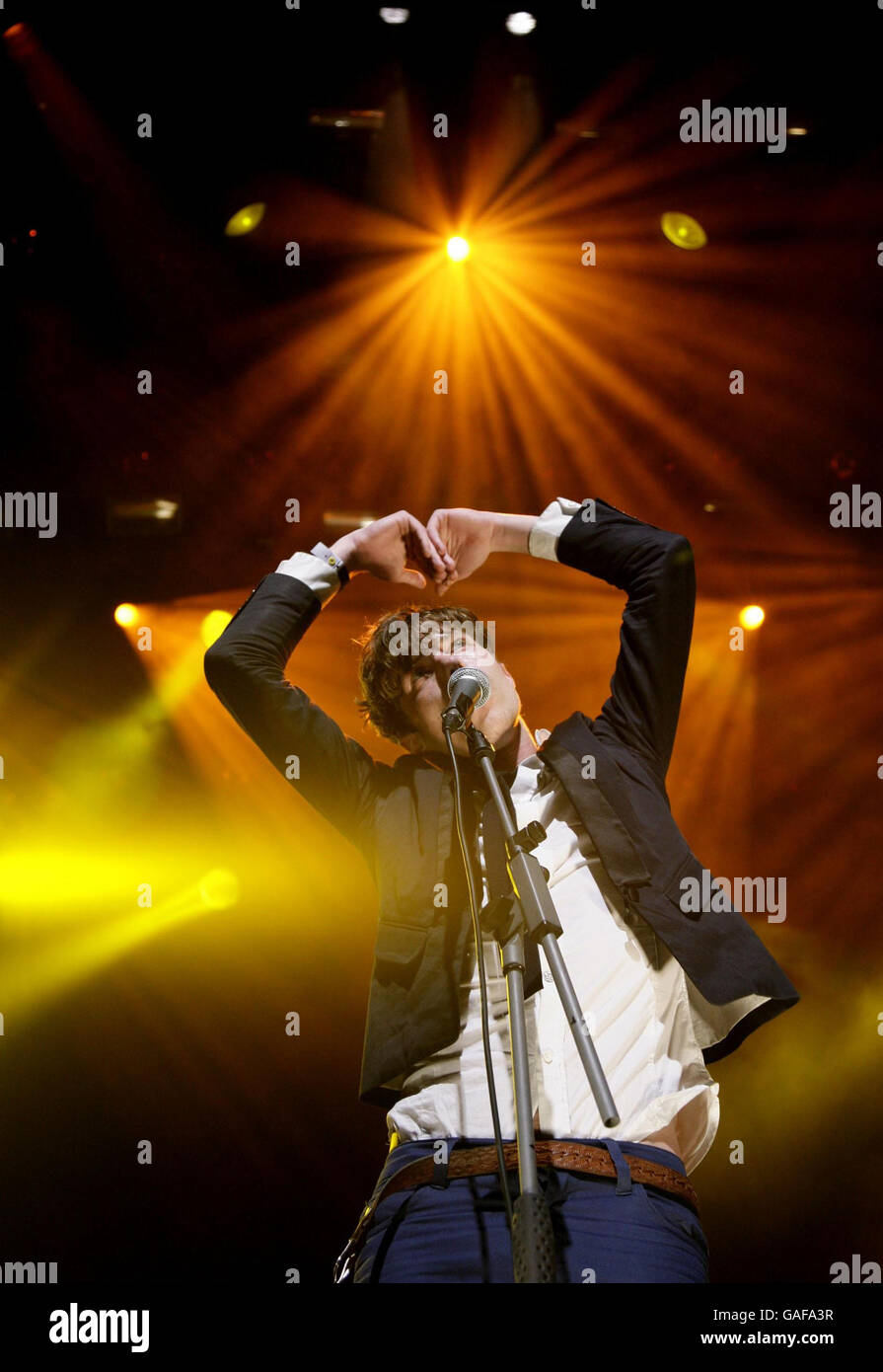 Joe Lean & the Jing Jang Jong performing during the NME Awards launch ...