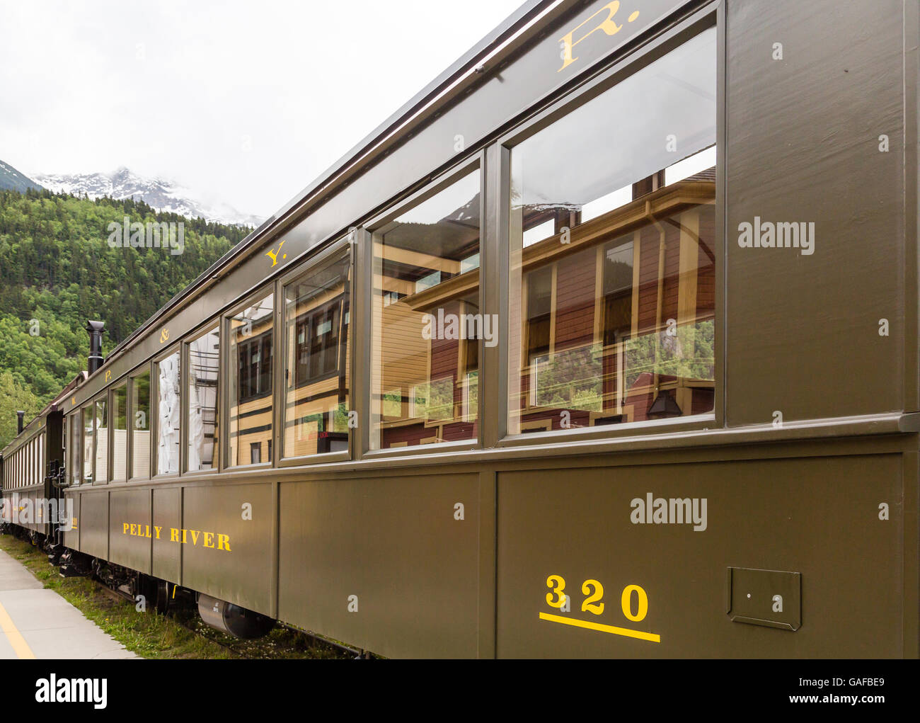 Rustic old train cars near Skagway Alaska Stock Photo - Alamy