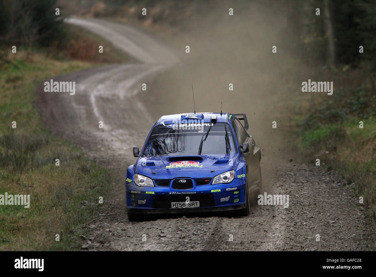 Chris Atkinson of Australia in the Subaru Impreza WRC in the Wales ...