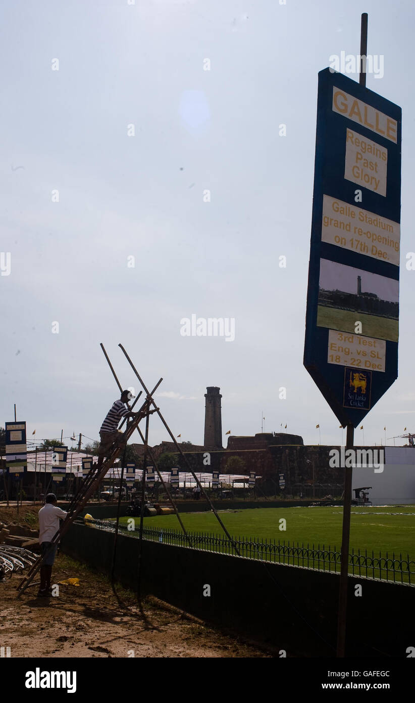The final preparations are made at Galle International Stadium, Galle ...