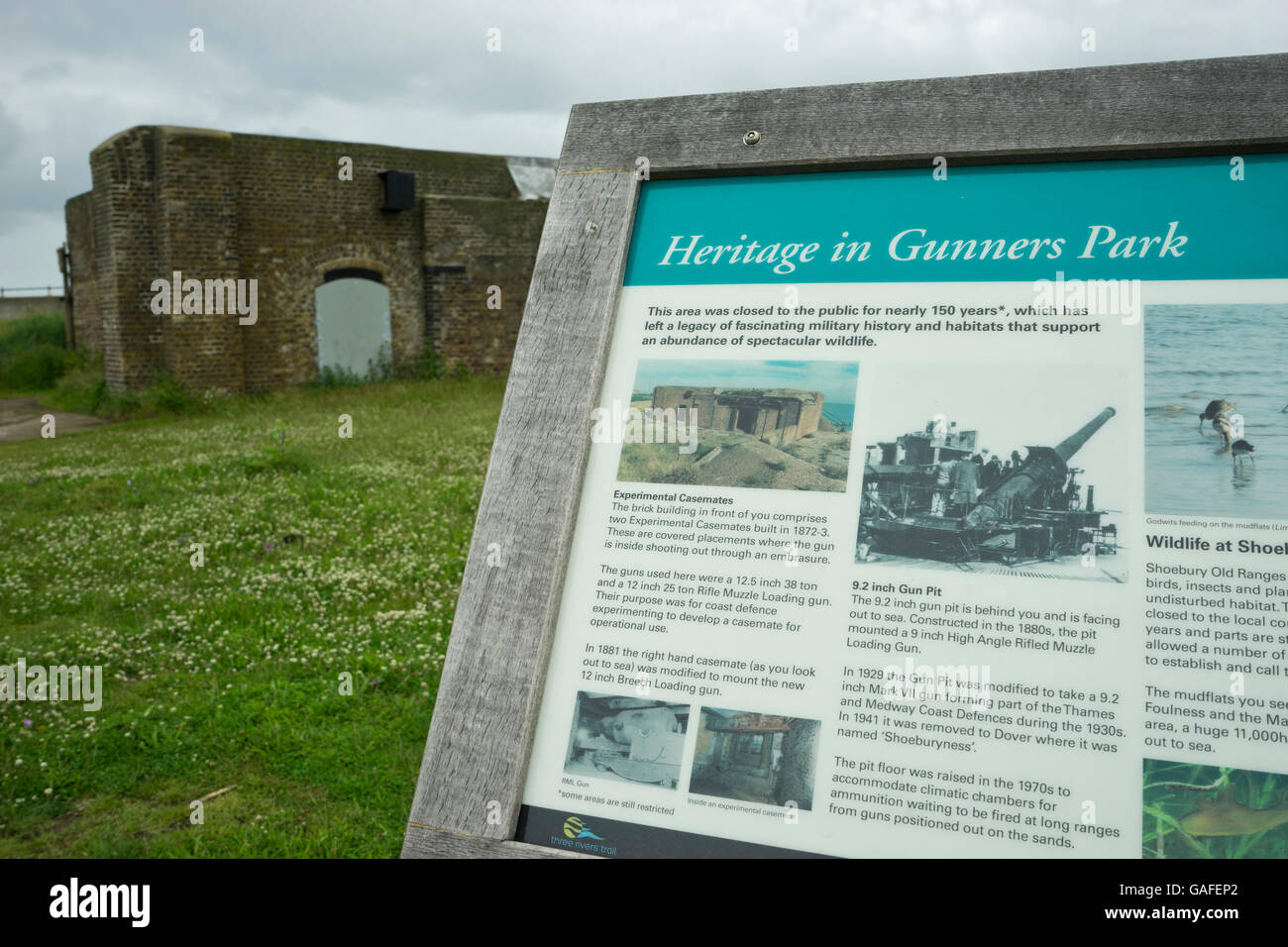 Gunners Park WWII bunker and heritage site at Southend-on-Sea. Essex.UK ...
