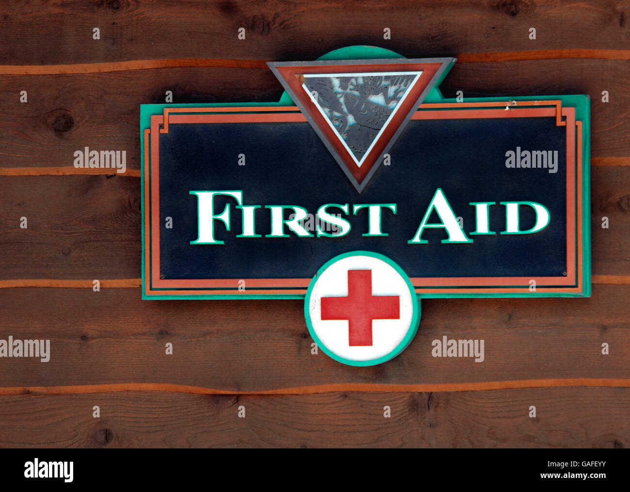 A First Aid sign Stock Photo - Alamy