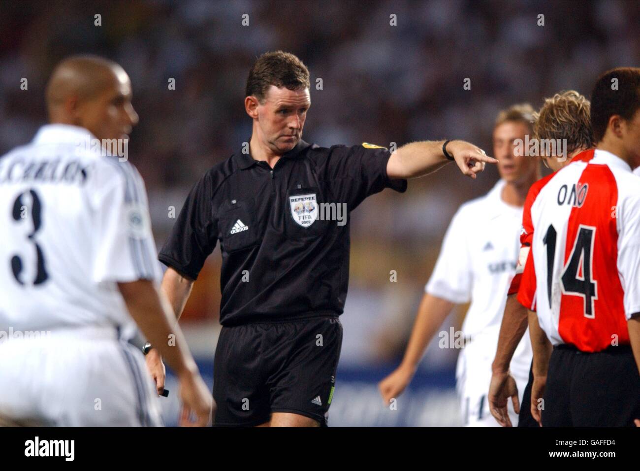 Referee hugh dallas signals a freekick hi-res stock photography and ...