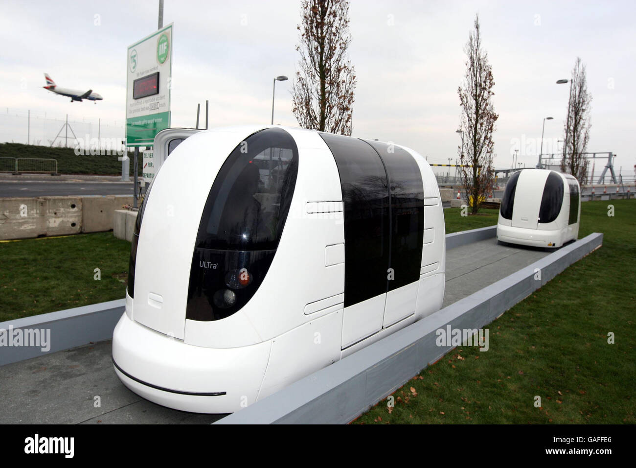 Personal Rapid Transit System trialed at Heathrow Stock Photo ...