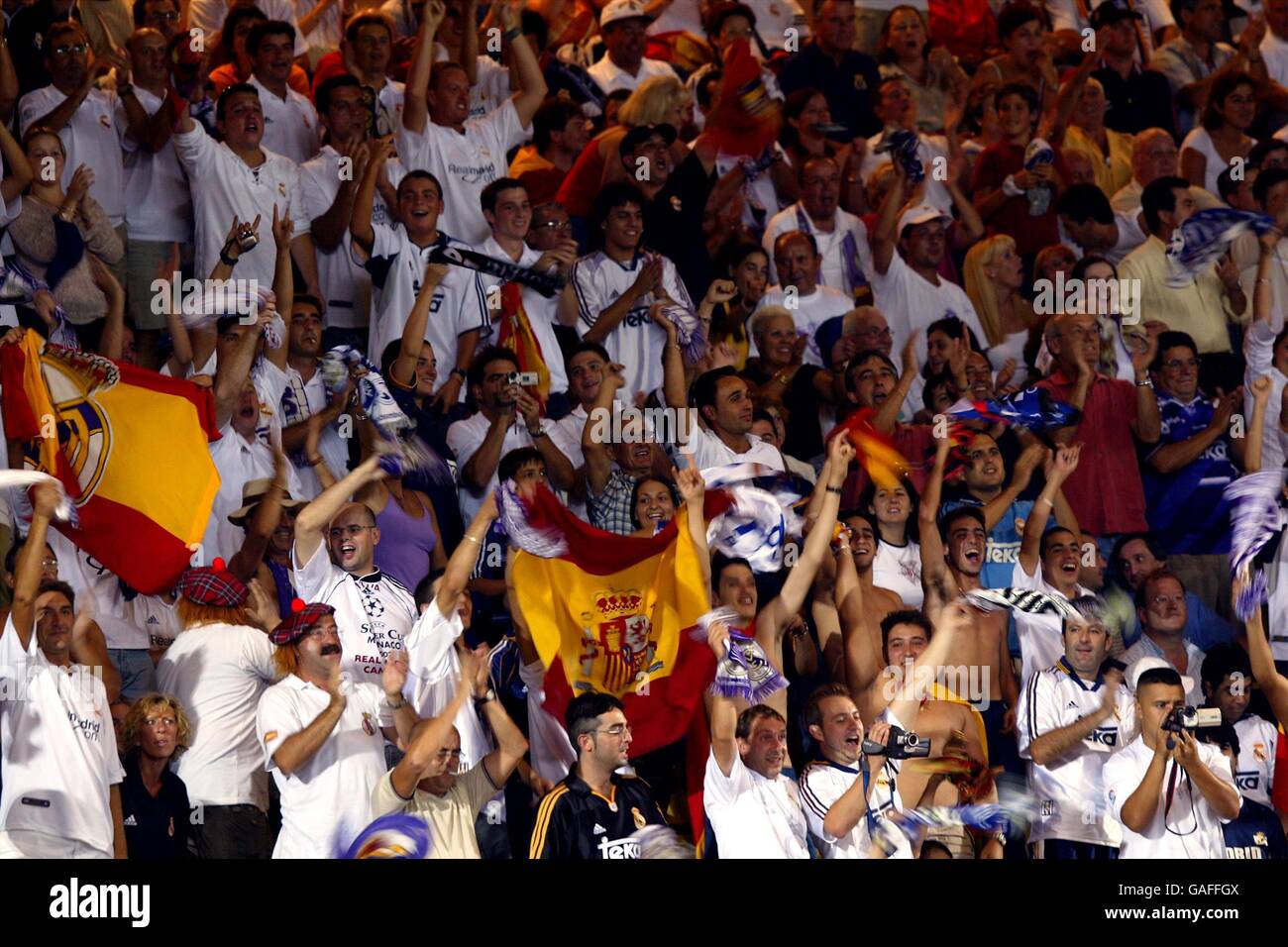 Real Madrid fans soak up the atmosphere during the game with Feyenoord ...
