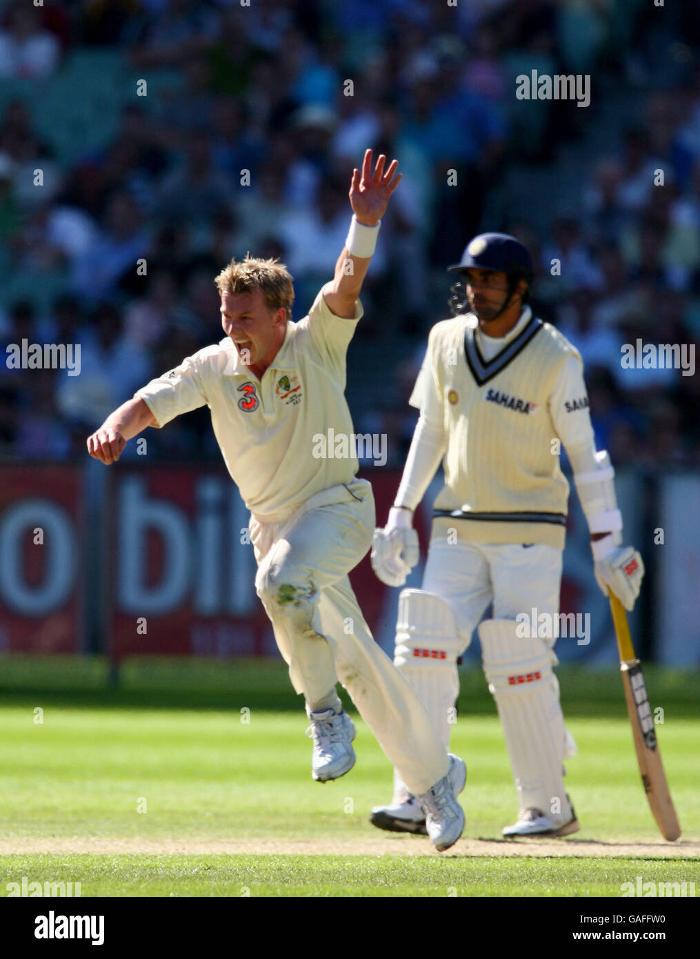 Australia's Brett Lee celebrates claiming his 250th Test wicket with ...