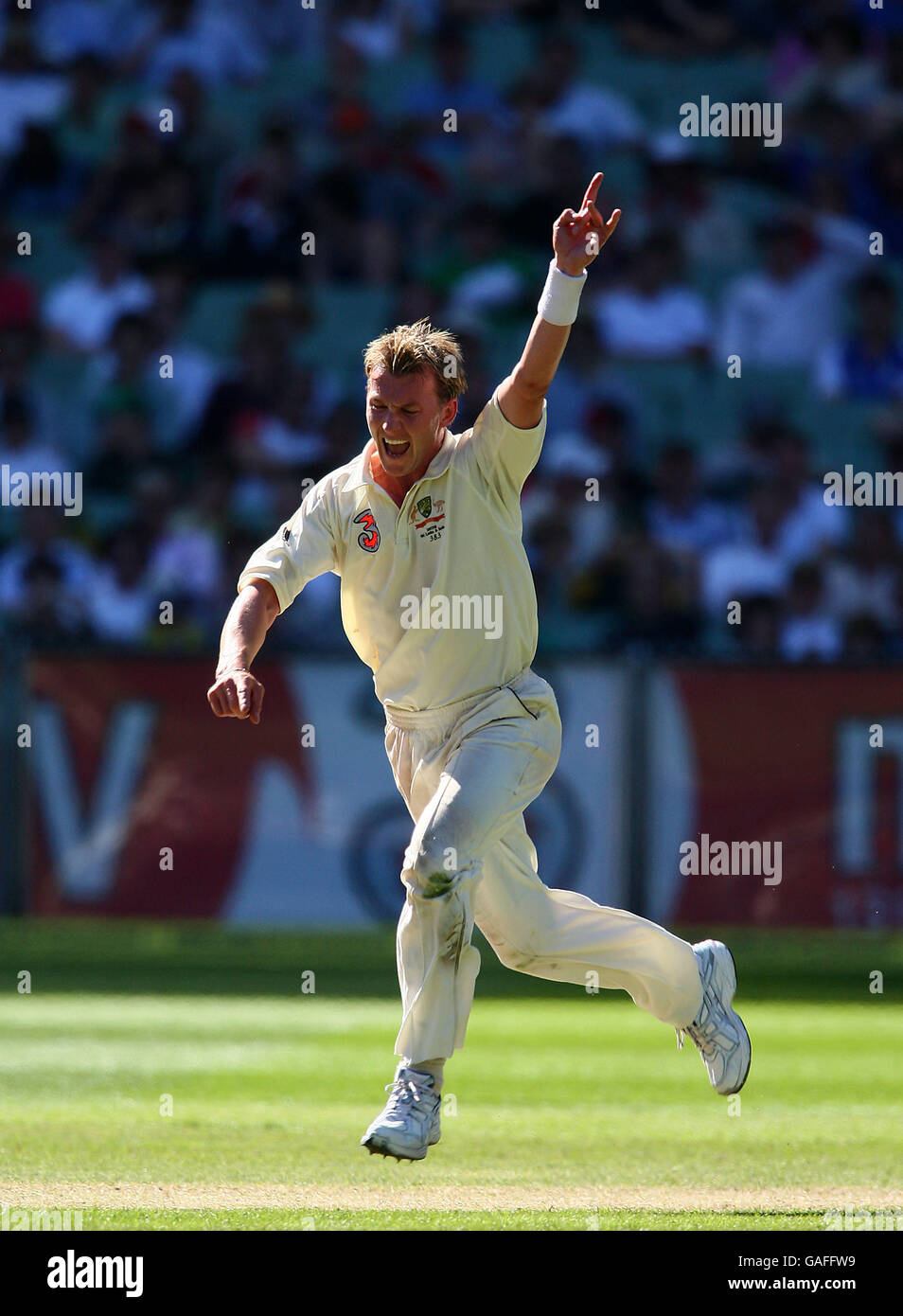 Australia's Brett Lee celebrates claiming his 250th Test wicket with ...