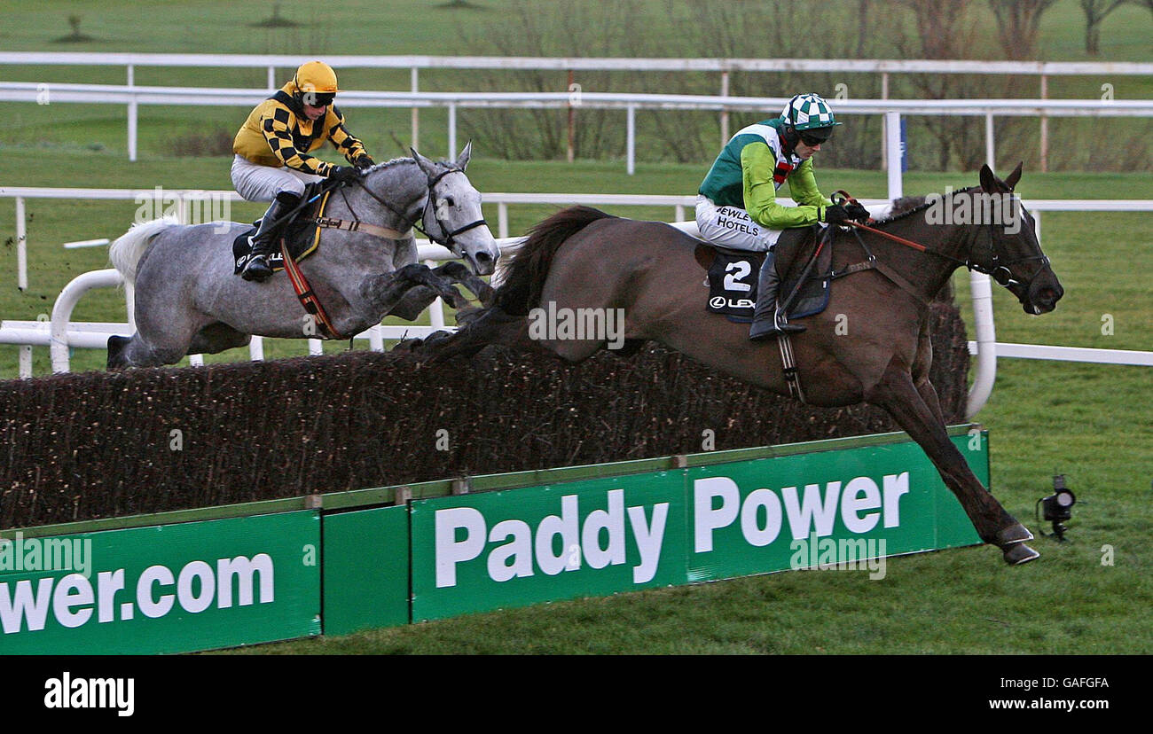 Ruby Walsh jumps the final fence on Denman to win the Lexus Chase at ...
