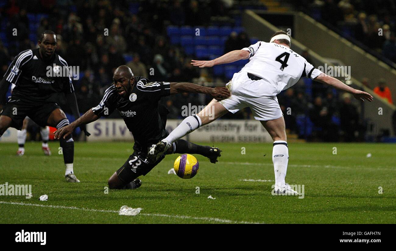 Derby County's Darren Moore and Bolton Wanderers' Kevin Nolan battle ...