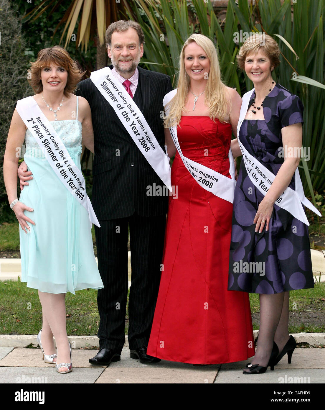 (Left to right) Second placed Nicky King, male winner Alan Larn, female ...