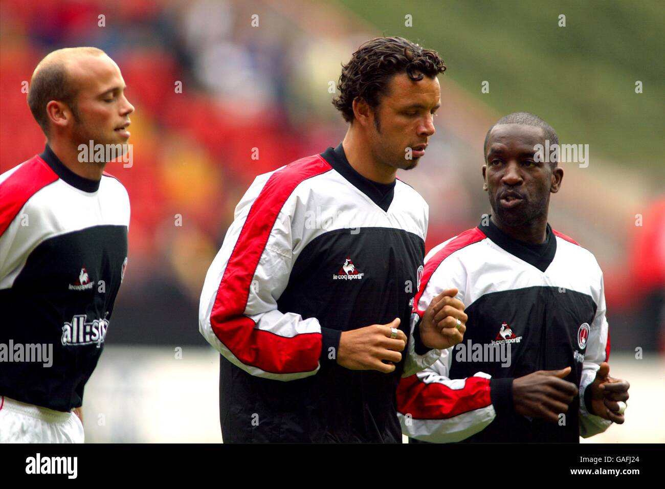 (L-R) Charlton Athletic's Claus Jensen, Mark Fish and Chris Powell ...
