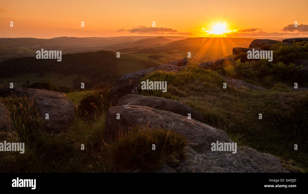 Derbyshire Peak District Sunset Stock Photo - Alamy