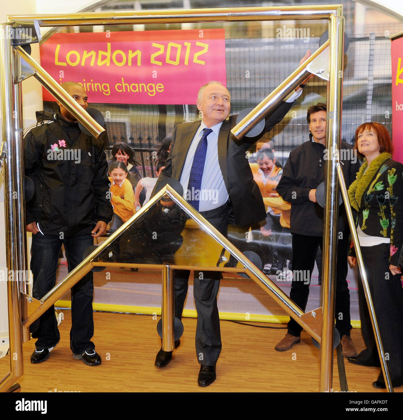 London Mayor Ken Livingstone tries out reflex testing technology while ...