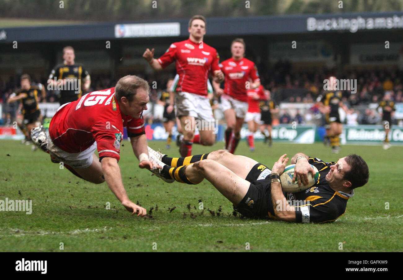 Rugbyu wasps full length action falling fallen tackle tackling england ...
