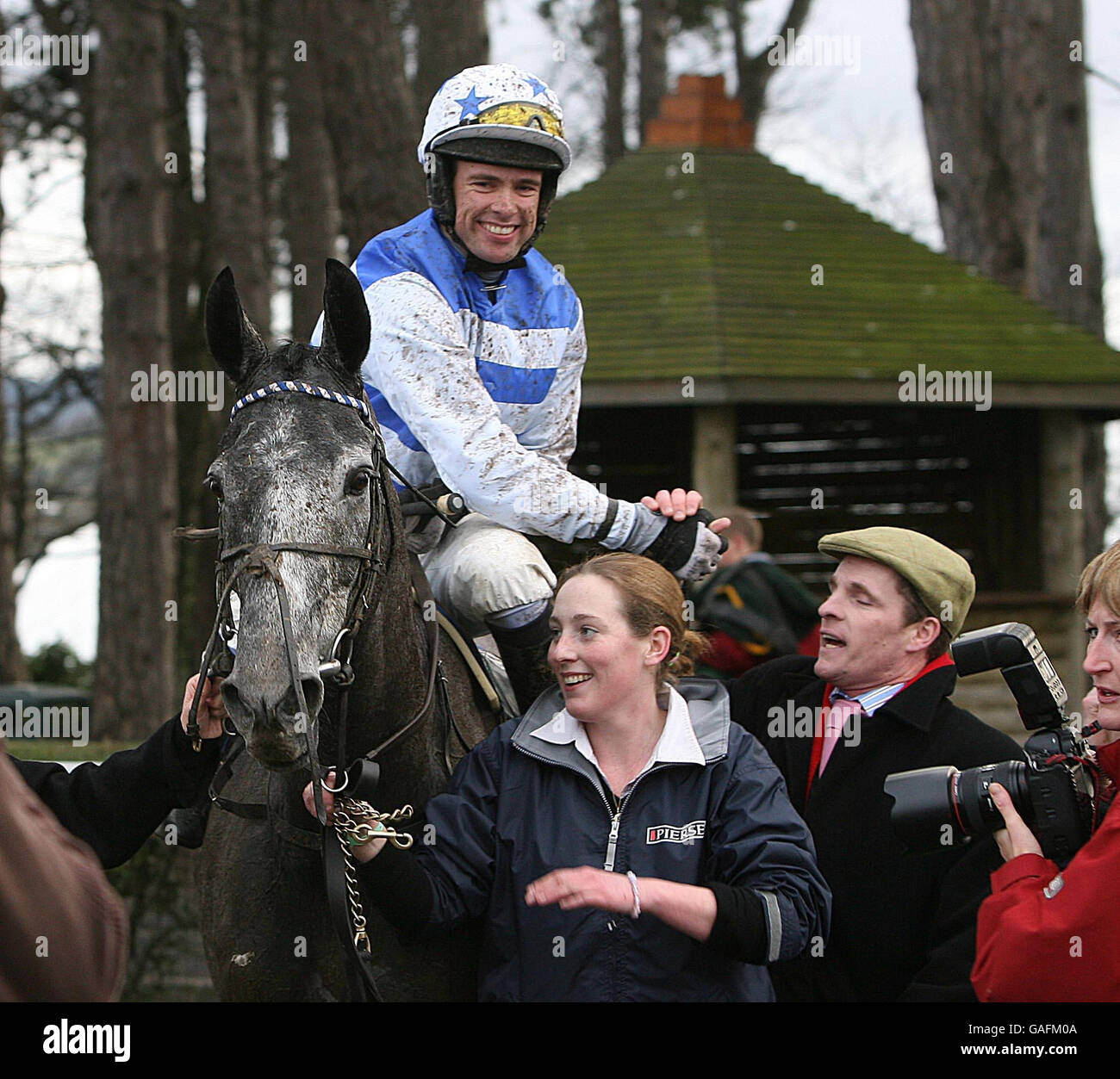 Jockey timmy murphy celebrates victory hi-res stock photography and ...