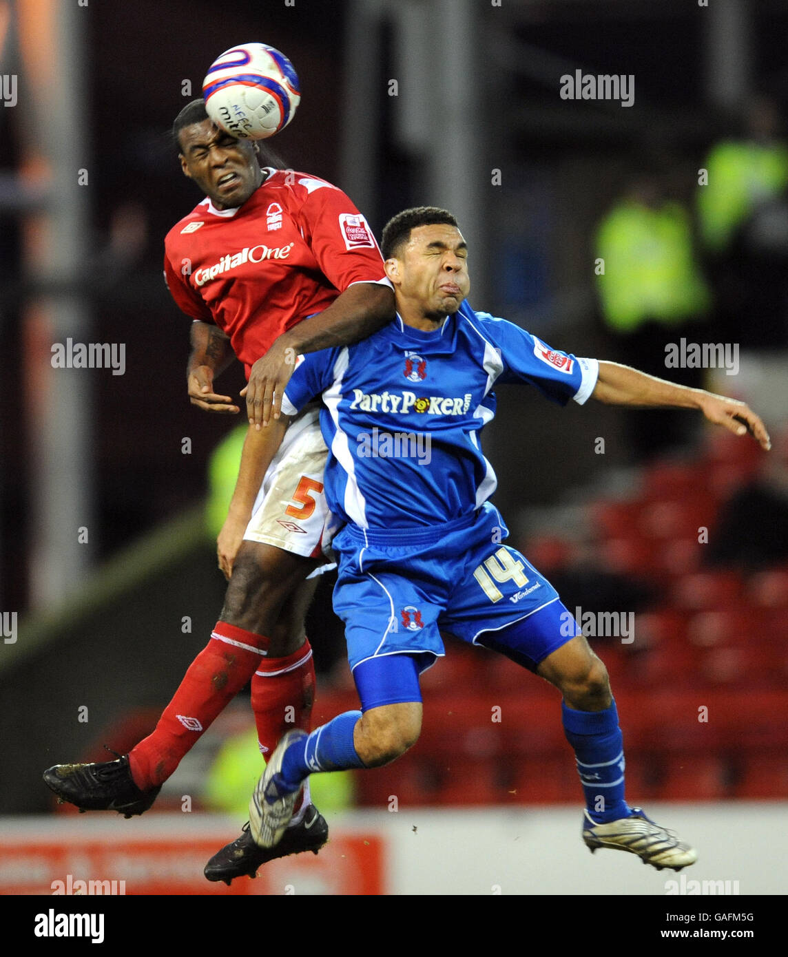Nottingham Forest's Wes Morgan and Leyton Orient's Andy Barcham in ...