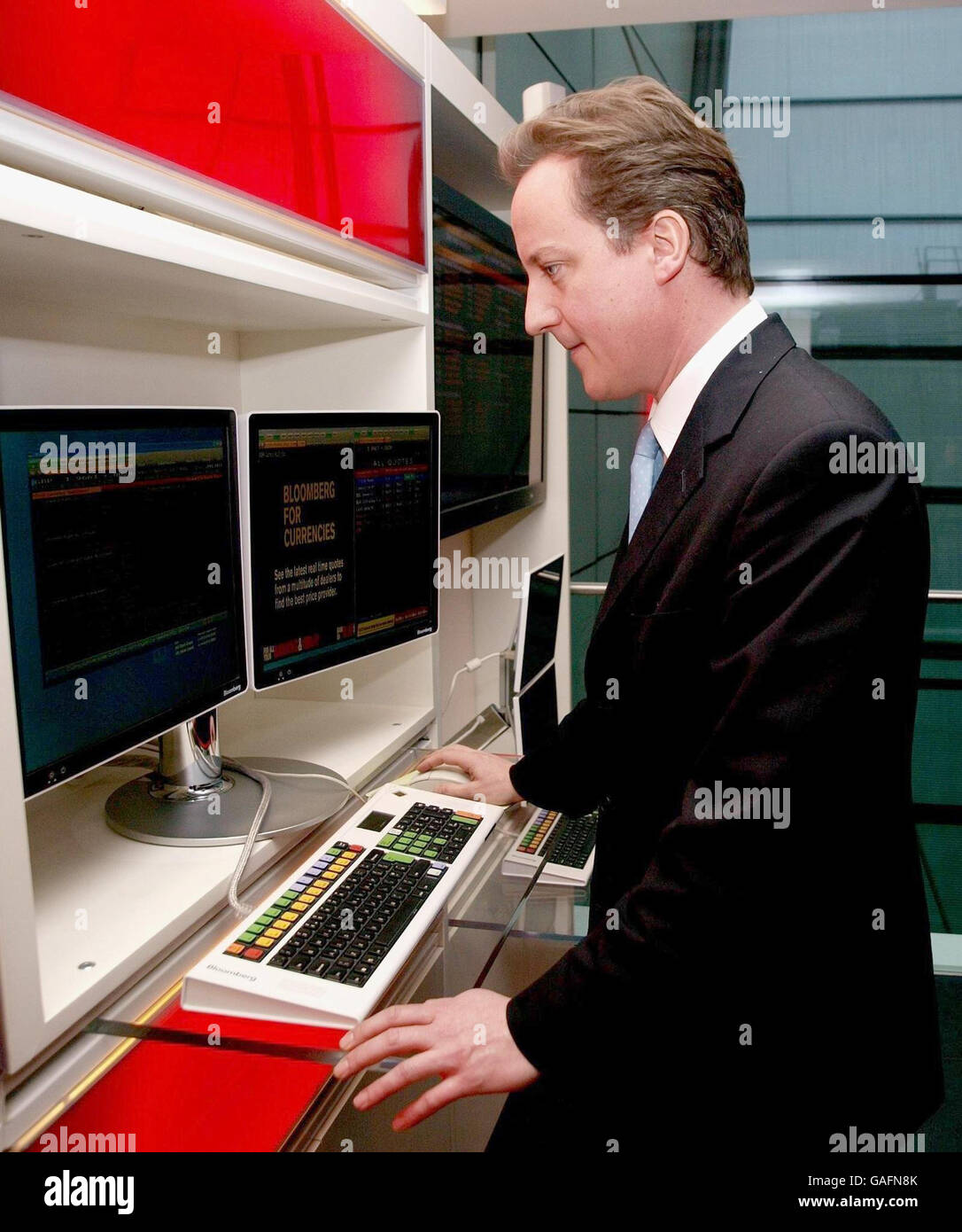 Conservative party leader David Cameron, visiting Bloomberg's London ...