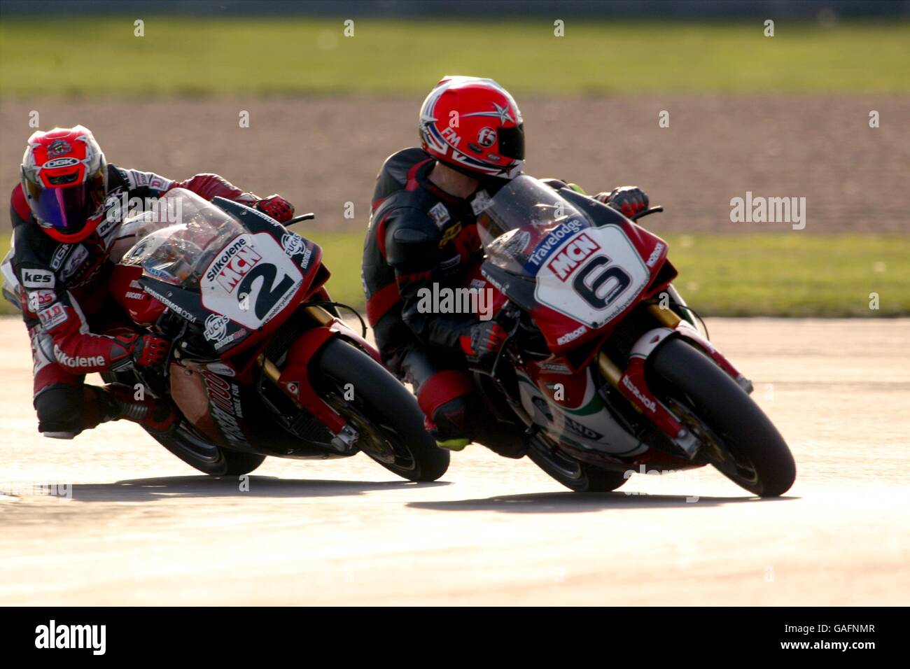 Motorcycling - British Superbikes - Donington Park Stock Photo - Alamy
