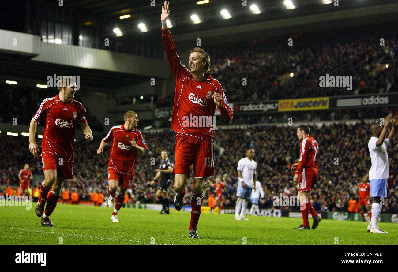 Liverpools peter crouch celebrates goal barclays premier league match ...