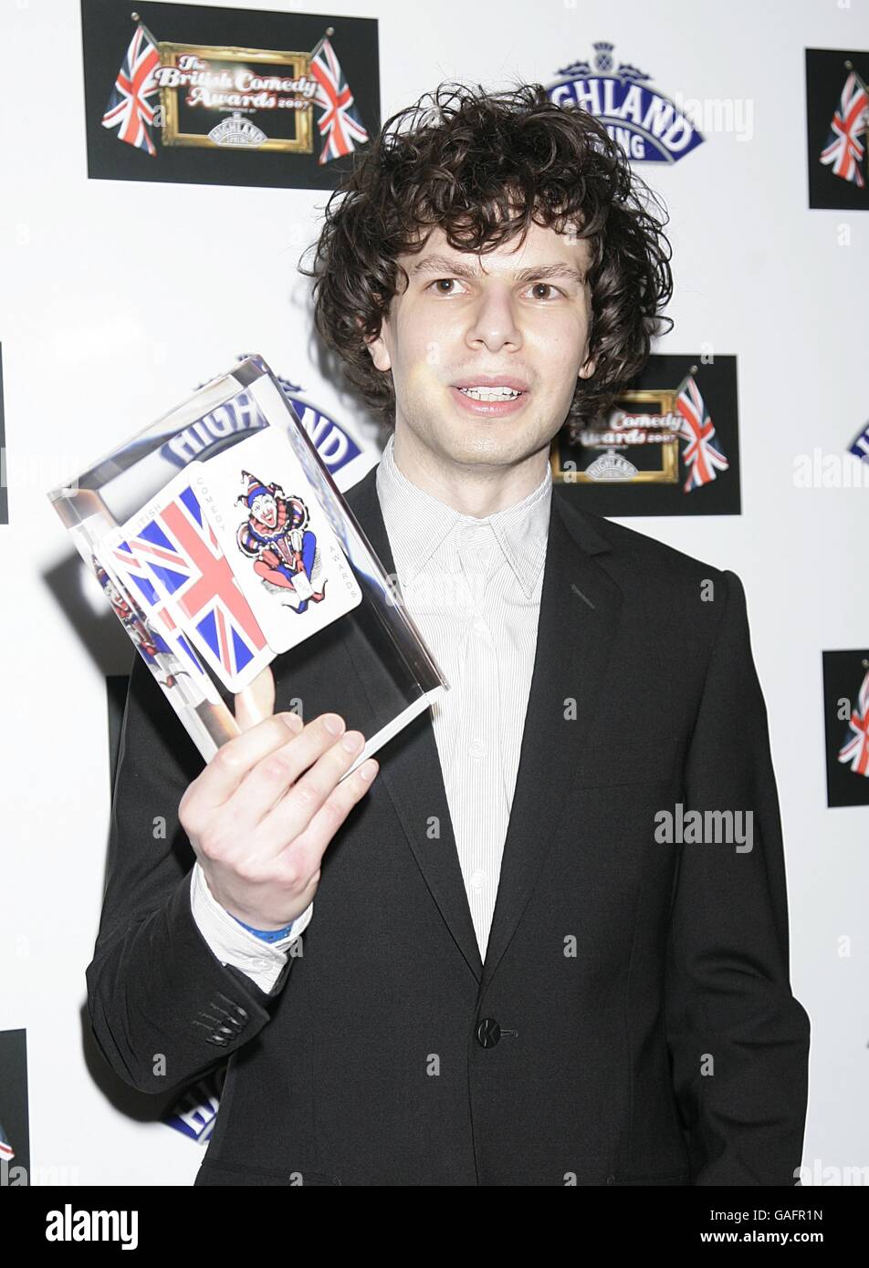 Simon Amstell with the Best Comedy Entertainment award recieved for ...