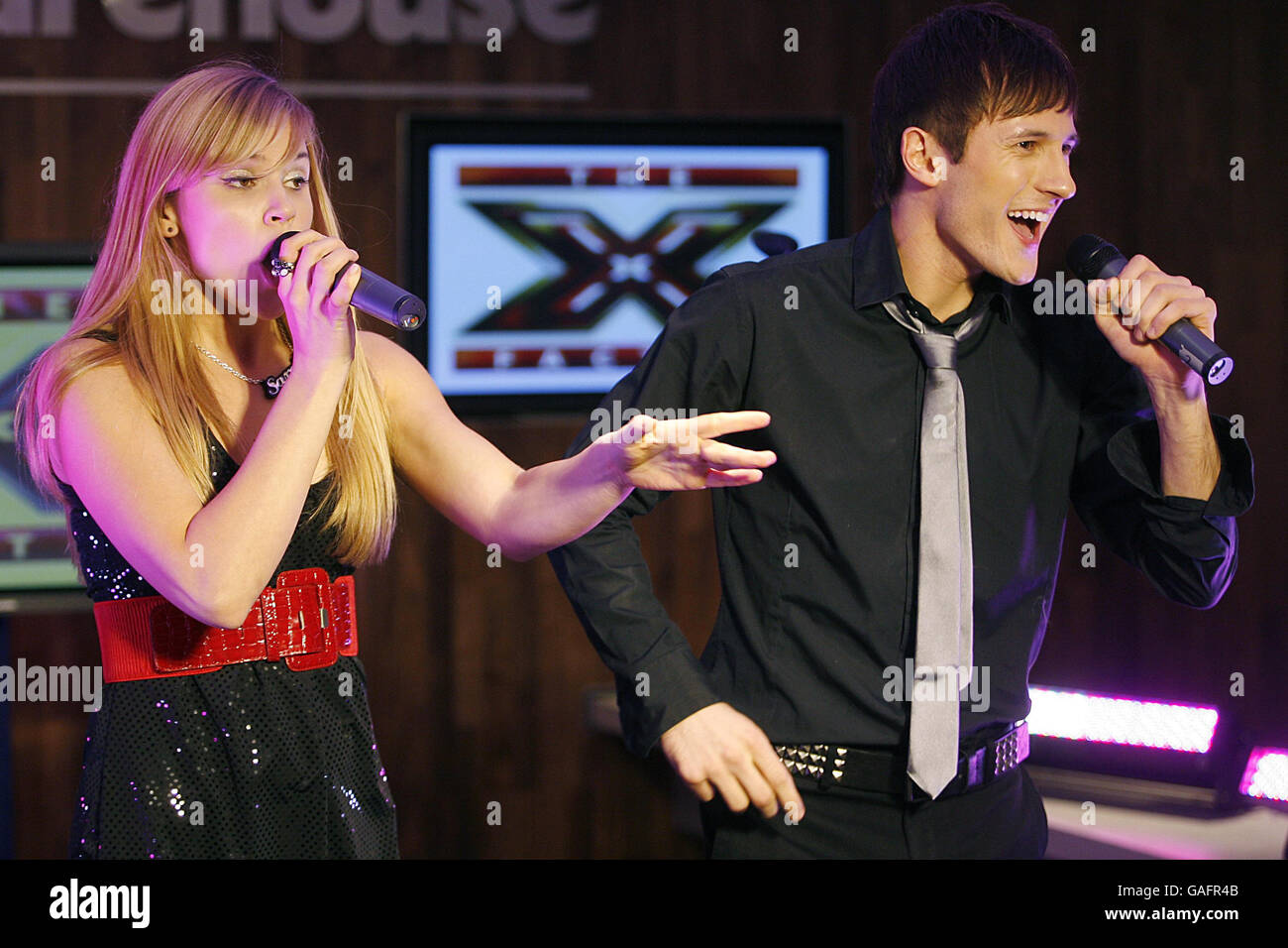 X Factor contestants secret performance - London Stock Photo - Alamy
