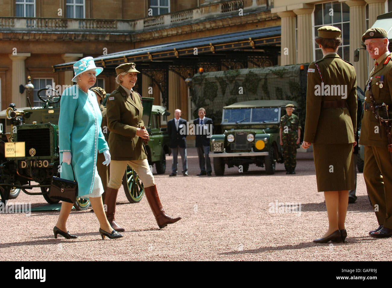 Inspects vintage vehicles used by first aid nursing yeomanry hi-res ...