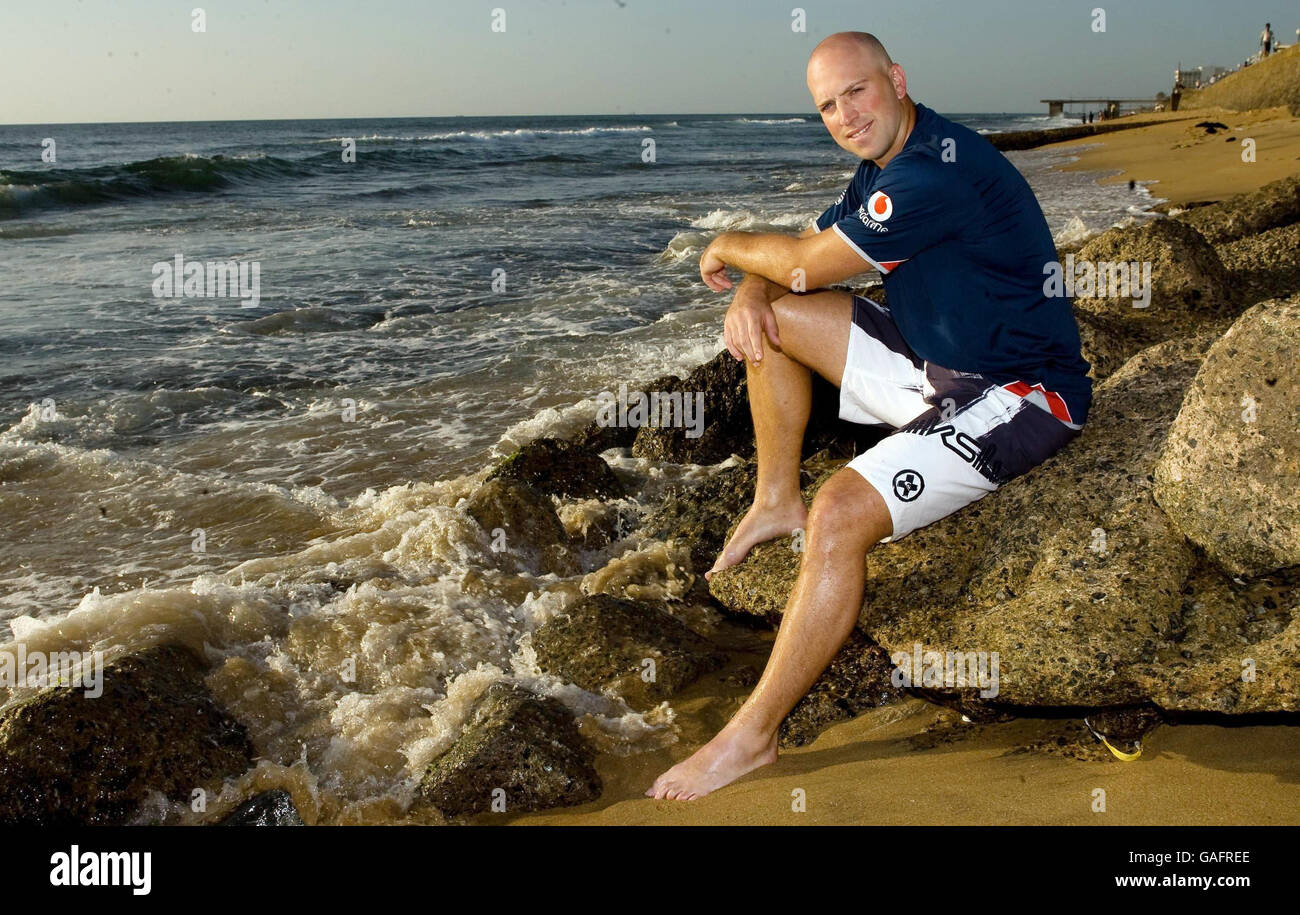 England cricketer Matthew Prior during a visit to the Galle Face in ...