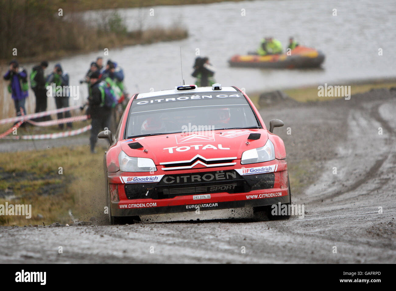 Sebastien Loeb of France in the Citroen C4 WRC in Walters Arena on the ...