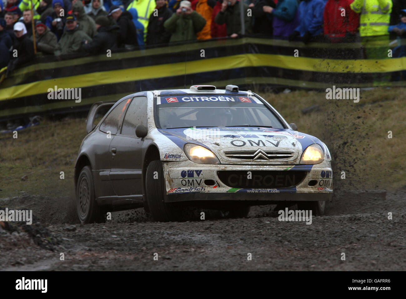 Manfred Stohl of Austria in the OMV Kronos Citroen WRC in Walters Arena ...