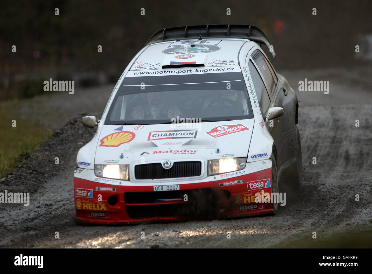 Jan Kopecky of the Czech Republic in the Kopecky Rally Team Skoda Fabia ...