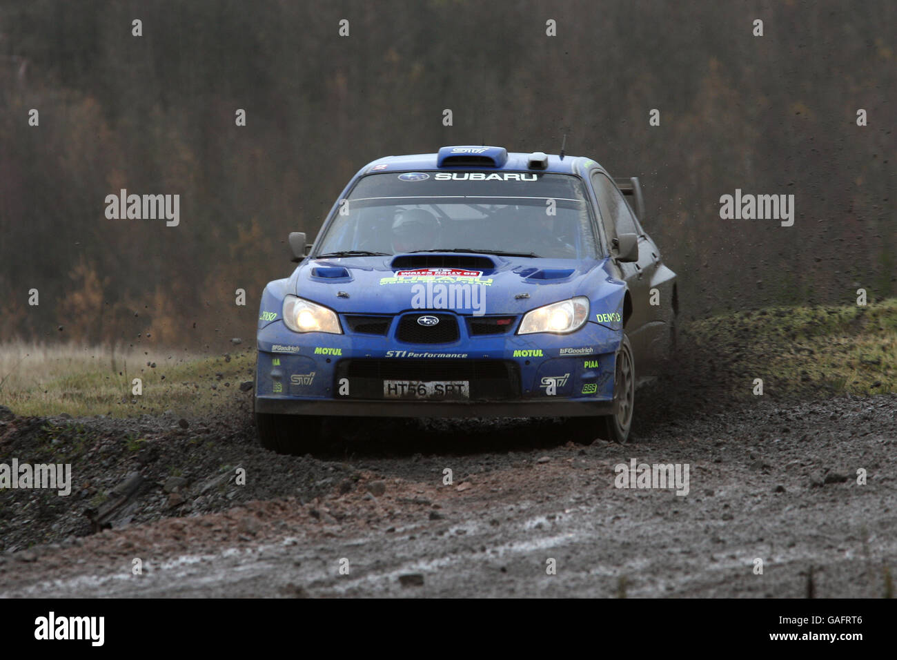 Chris Atkinson of Australia in the Subaru Impreza WRC in Walters Arena ...