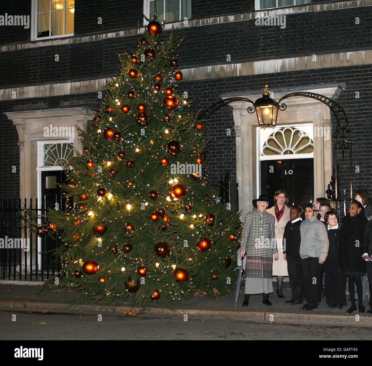 Downing Street Christmas lights Stock Photo - Alamy
