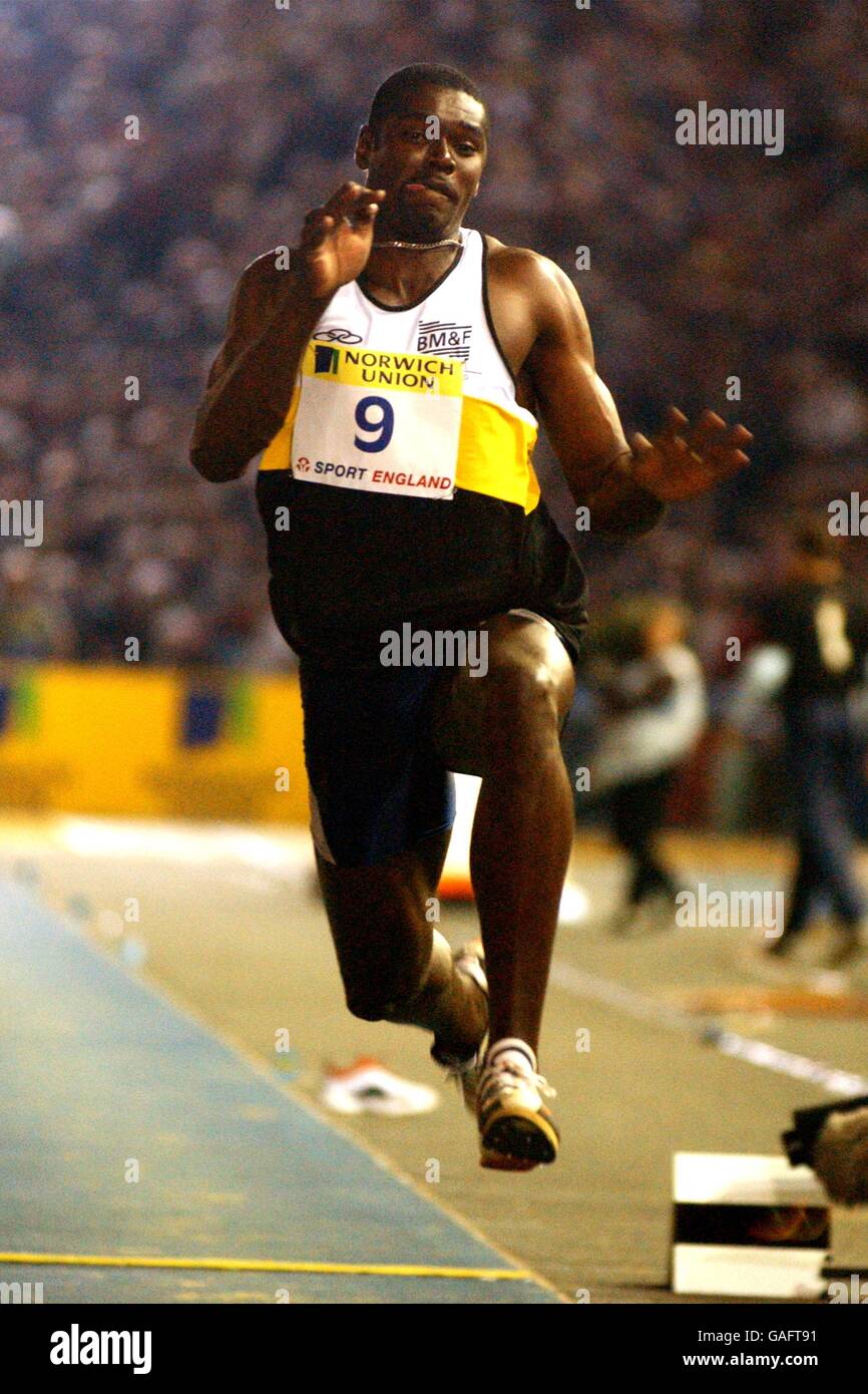 Brazils jadel gregorio during the mens triple jump hi-res stock ...