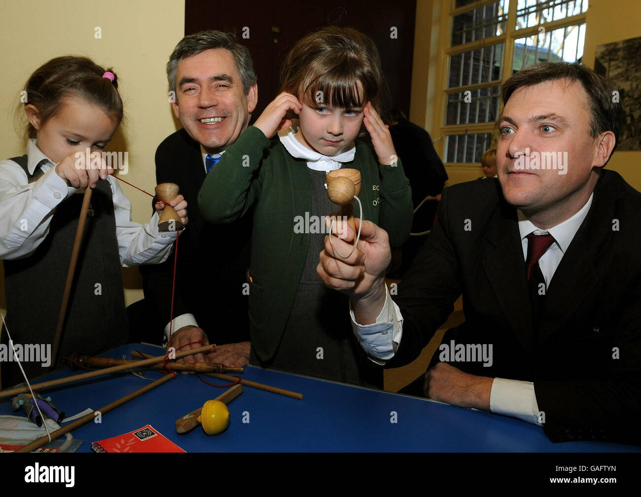 Prime Minister Gordon Brown (left) and Children's Secretary Ed Balls ...