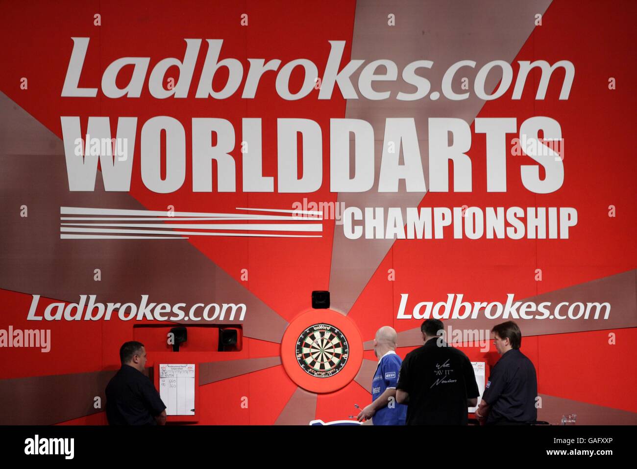 General view of the stage with Jamie Caven in action against Wes Newton ...