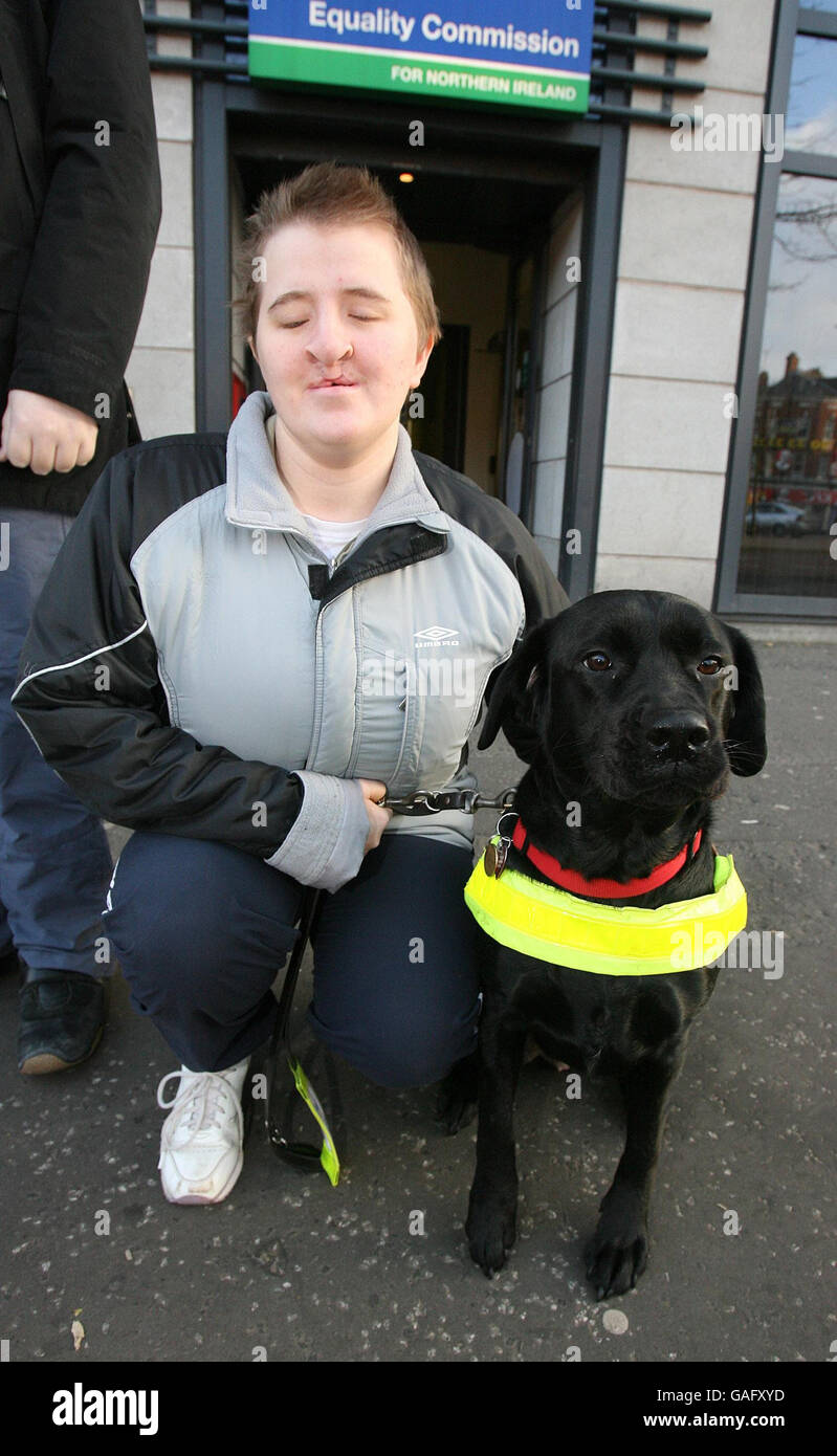 Blind friends with guide dog refused entry to restaurant Stock Photo ...