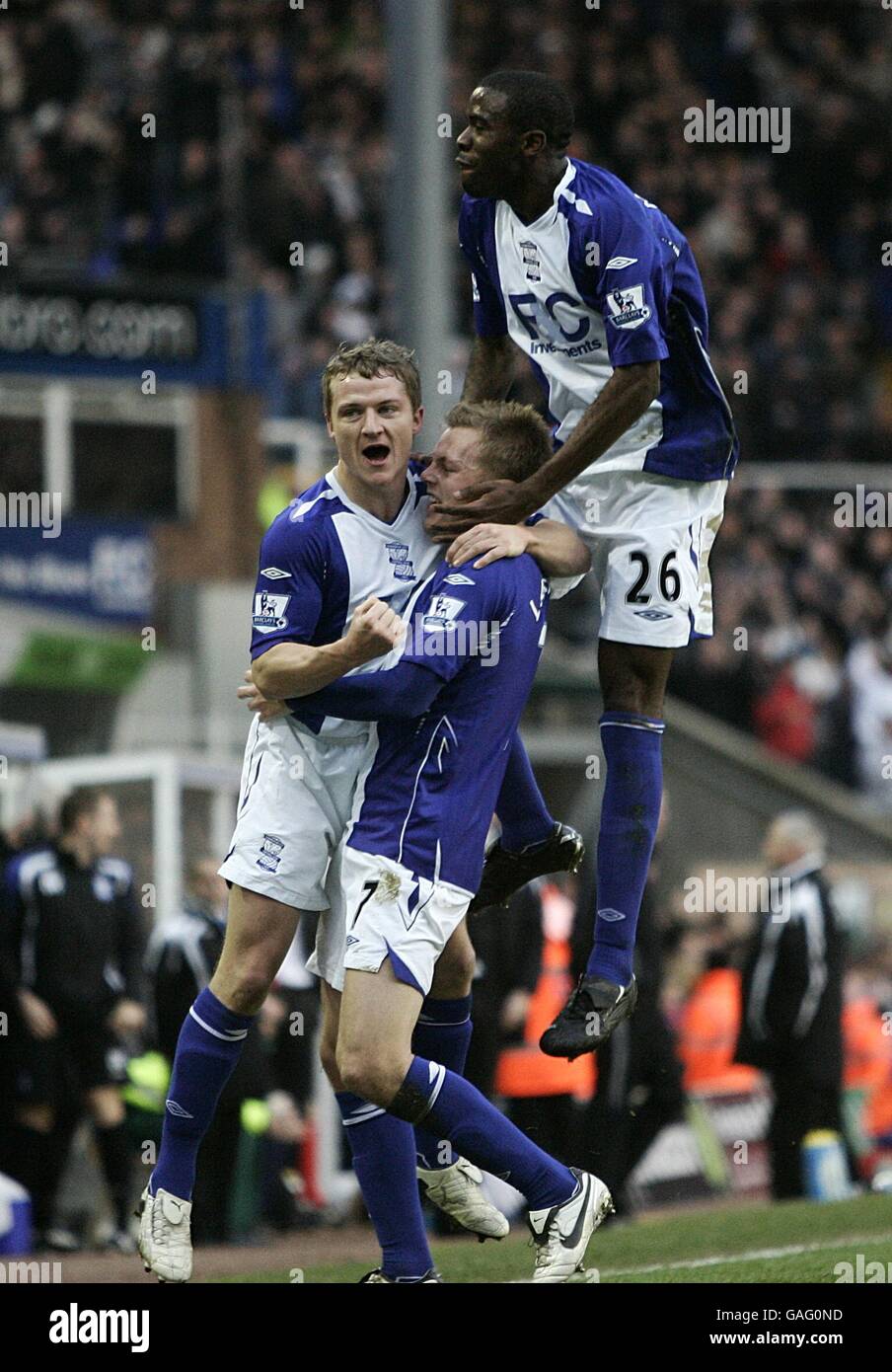 (L-R) Birmingham City's Gary McSheffrey, Sebastian Larsson and Fabrice ...