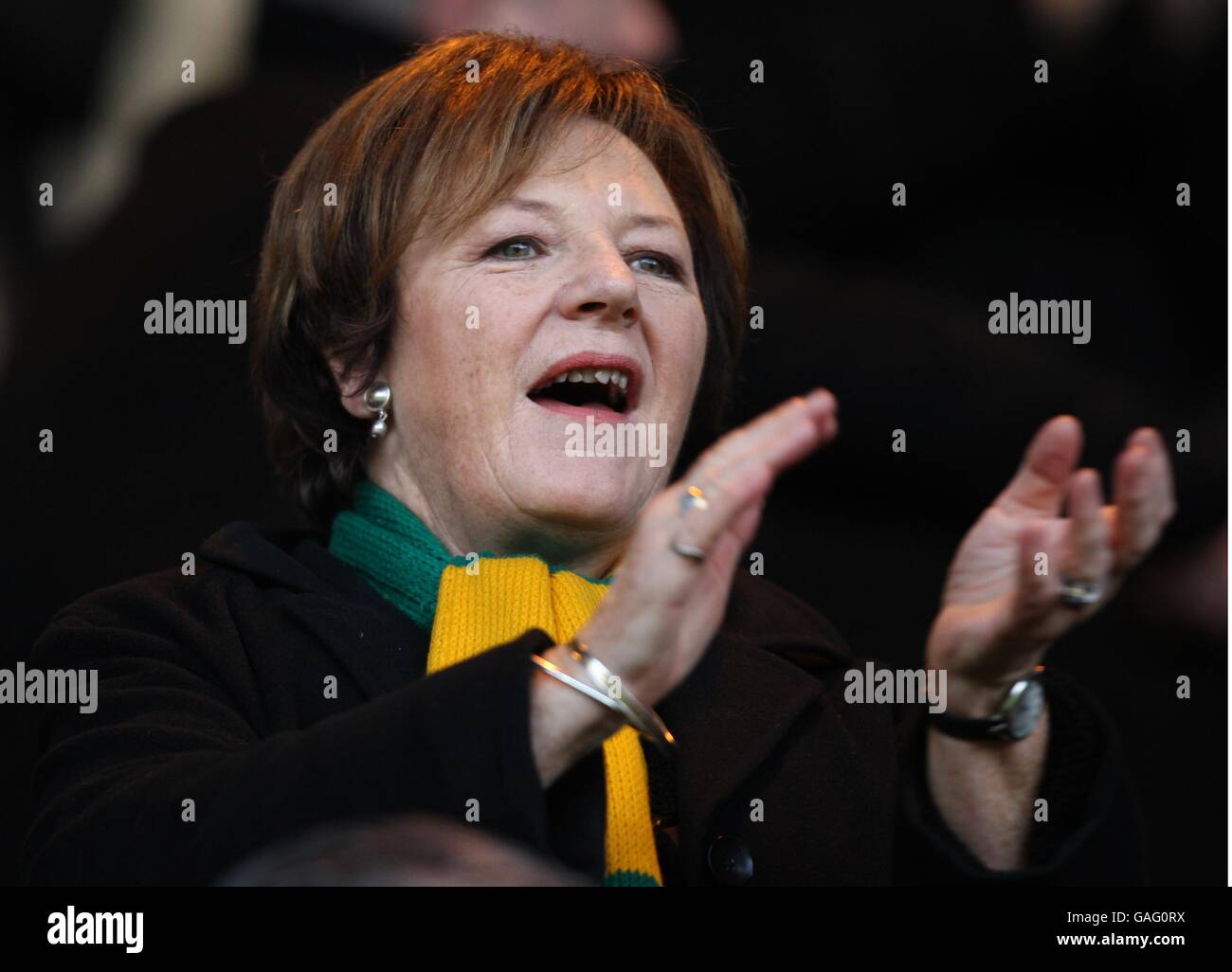 Norwich citys delia smith cheers on her team hi-res stock photography ...