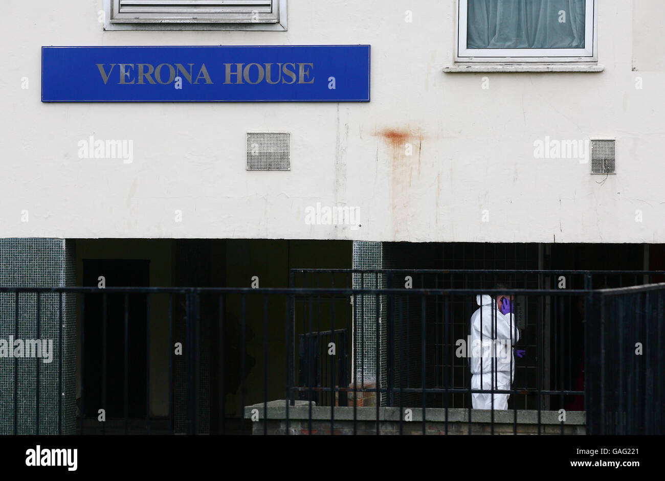 Police Forensic officers at Verona House in Erith, Kent, where a ...